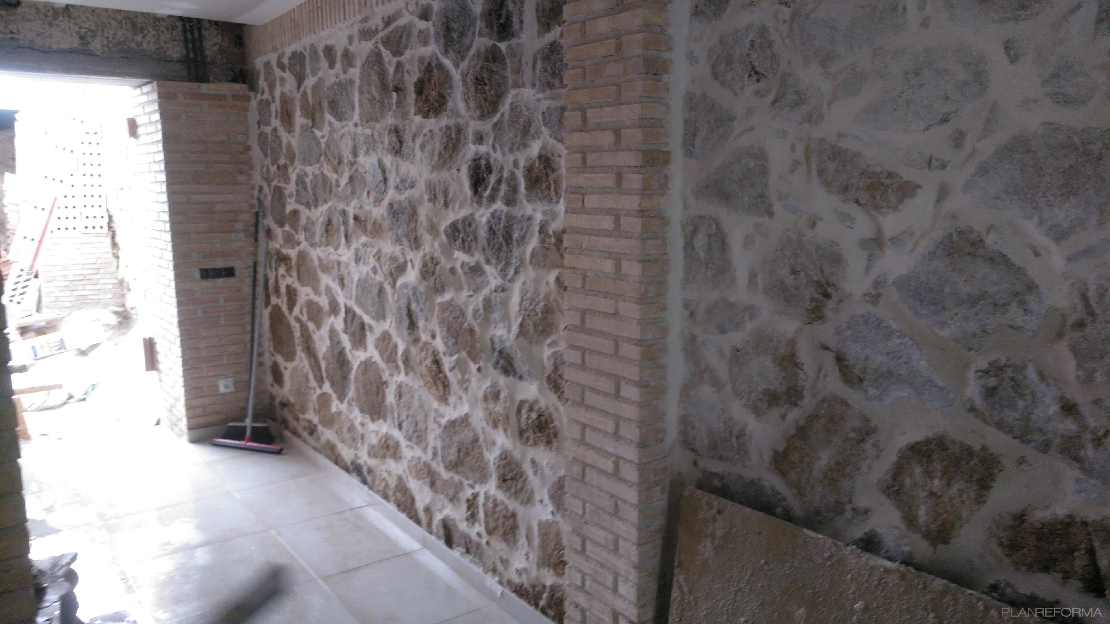 Pasillo, Patio Estilo rustico Color marron