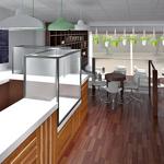 Cafeteria Estilo contemporaneo Color verde, marron, blanco